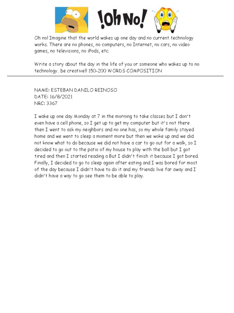 WRITING 2 UNIT 11 What-If-There-Was-No-Technology | PDF