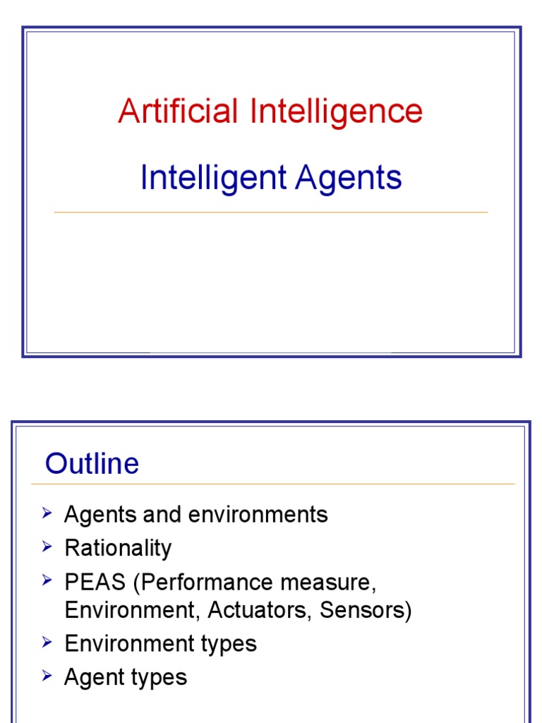 Unit 1 (Intelligent Agents) | PDF | Rationality | Robotics