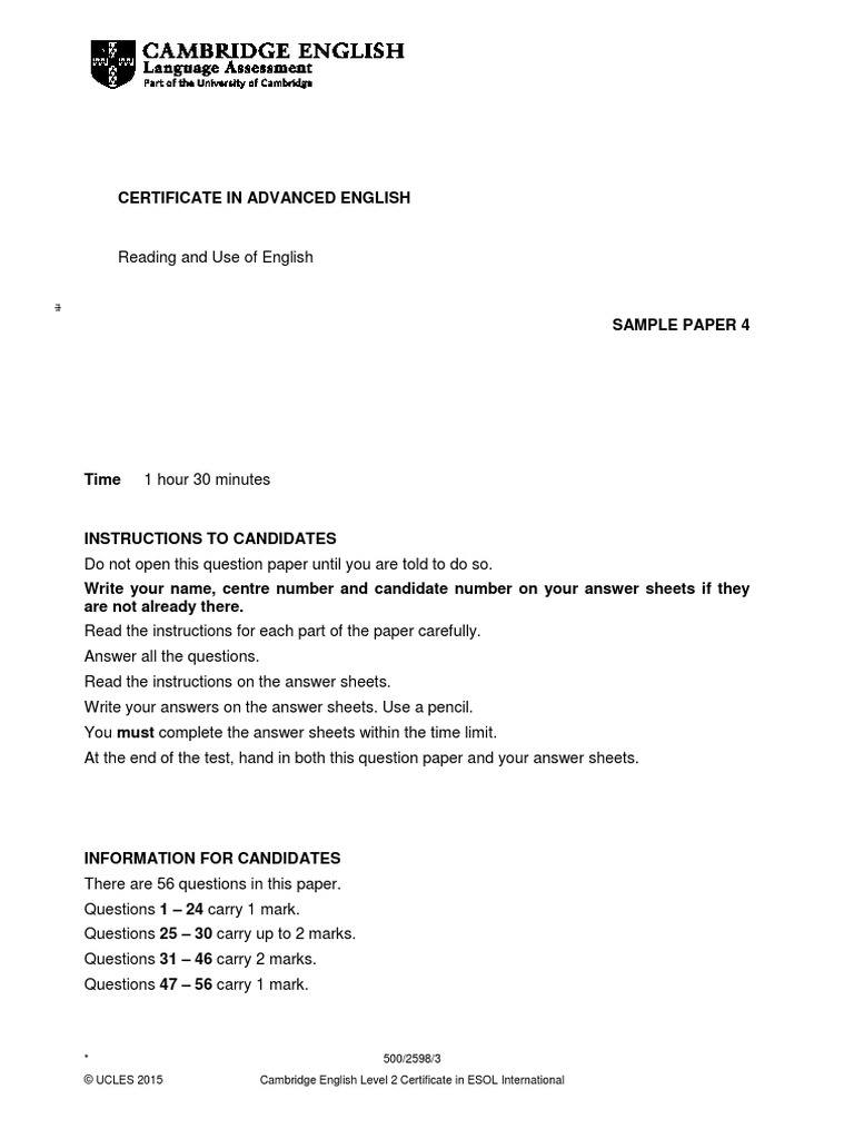 Cae Reading and Use of English | PDF | Sleep | Parenting