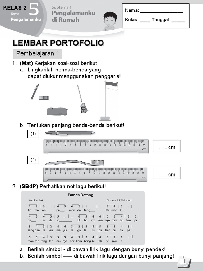 LEMBAR PORTOFOLIO BUPENA 2C Tema 5 Sub 1 | PDF | Seni & Disiplin Bahasa | Kajian Bahasa Asing