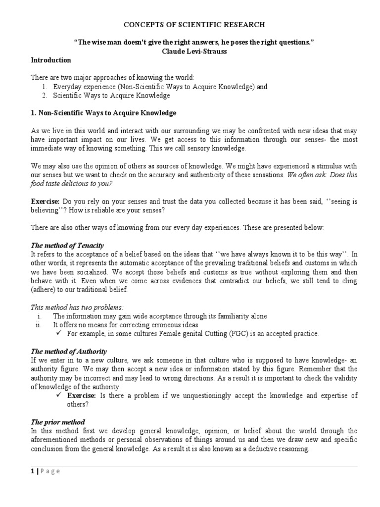 CH 1 INTRODUCTION TO RESEARCH | PDF | Scientific Method | Qualitative ...