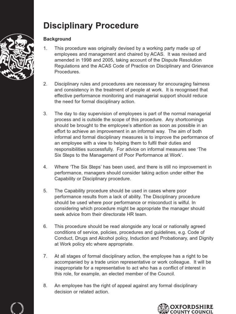 disciplinary-procedure-pdf-burden-of-proof-law-employment