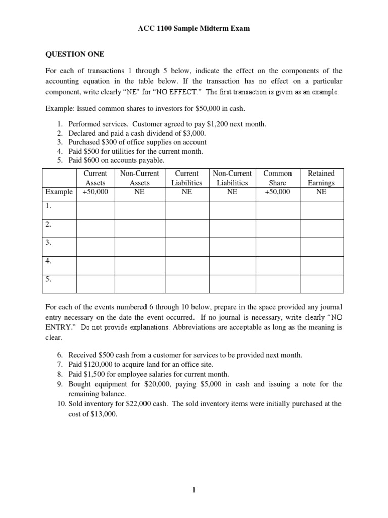 Sample Midterm Exam With Solution | PDF | Retained Earnings | Expense