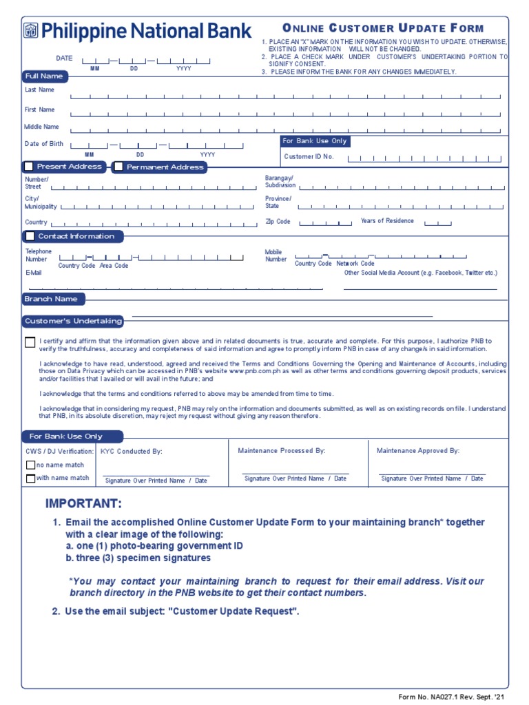 Online Customer Update Form With CWS Verification Field | PDF ...
