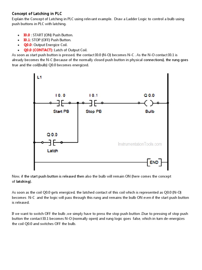 Concept of Latching in PLC | PDF