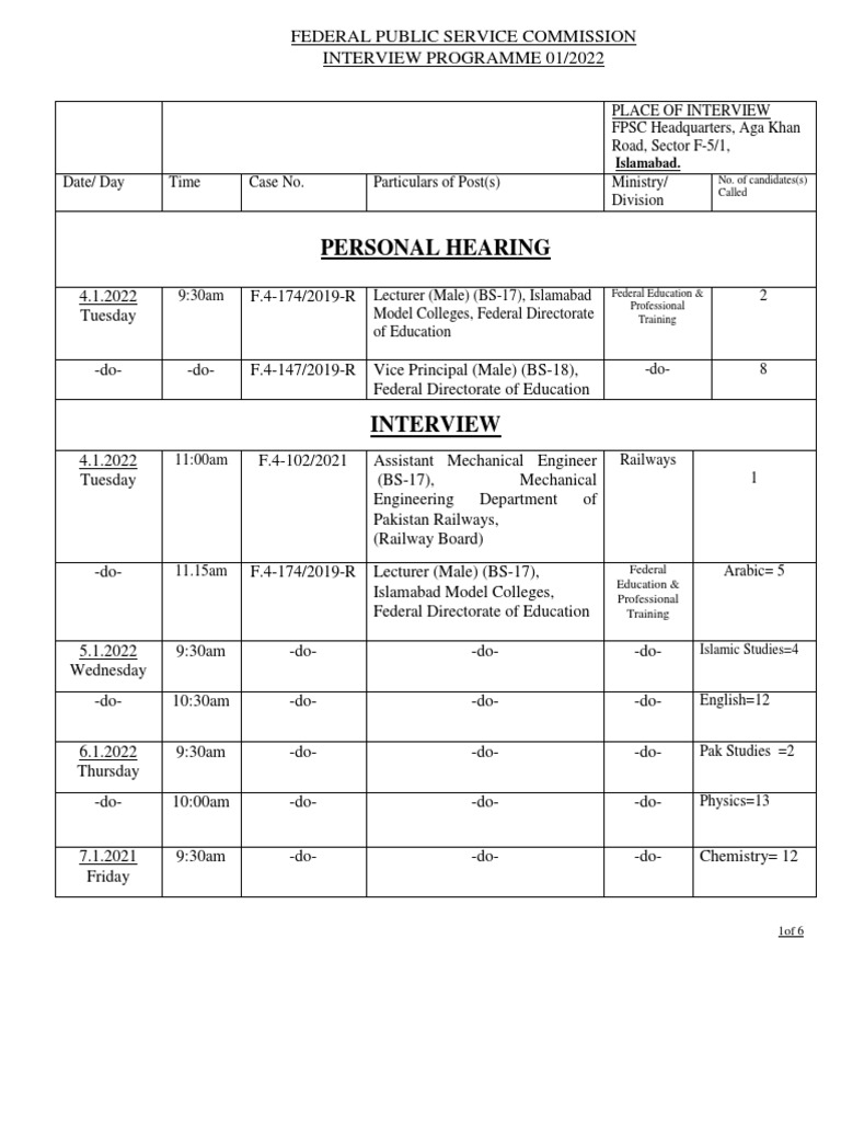 Interview Prog No.1-2022 Updated-24!01!2022 | PDF | Islamabad | World ...