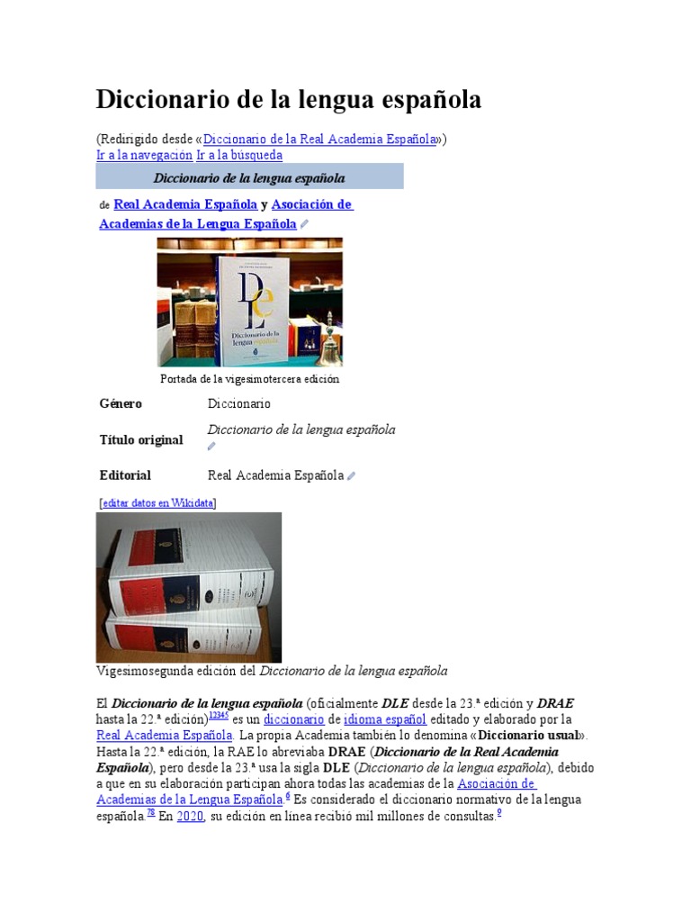 Diccionario de La Lengua Española | PDF | Lenguas de Europa | Escritura latina