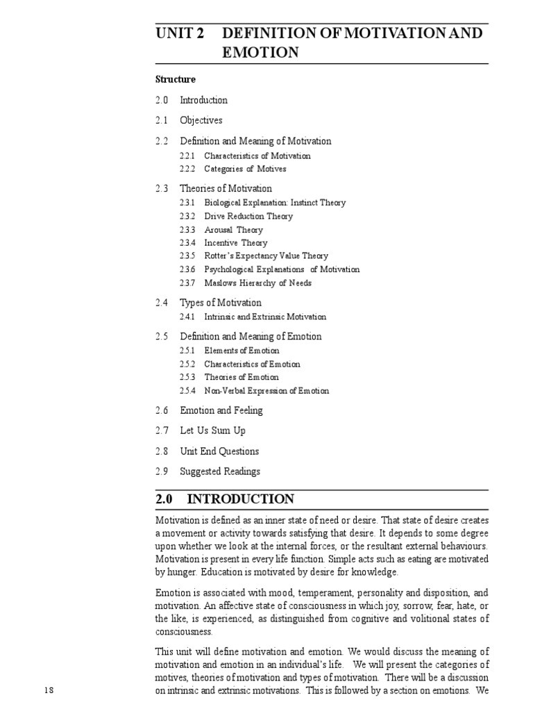 Motivation and Emotion | PDF | Motivation | Motivational