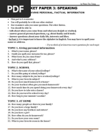 KET Speaking Part 1 Questions | PDF | Lunch | Meal