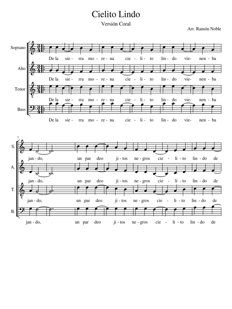 Cielito Lindo, PARTITURA | PDF