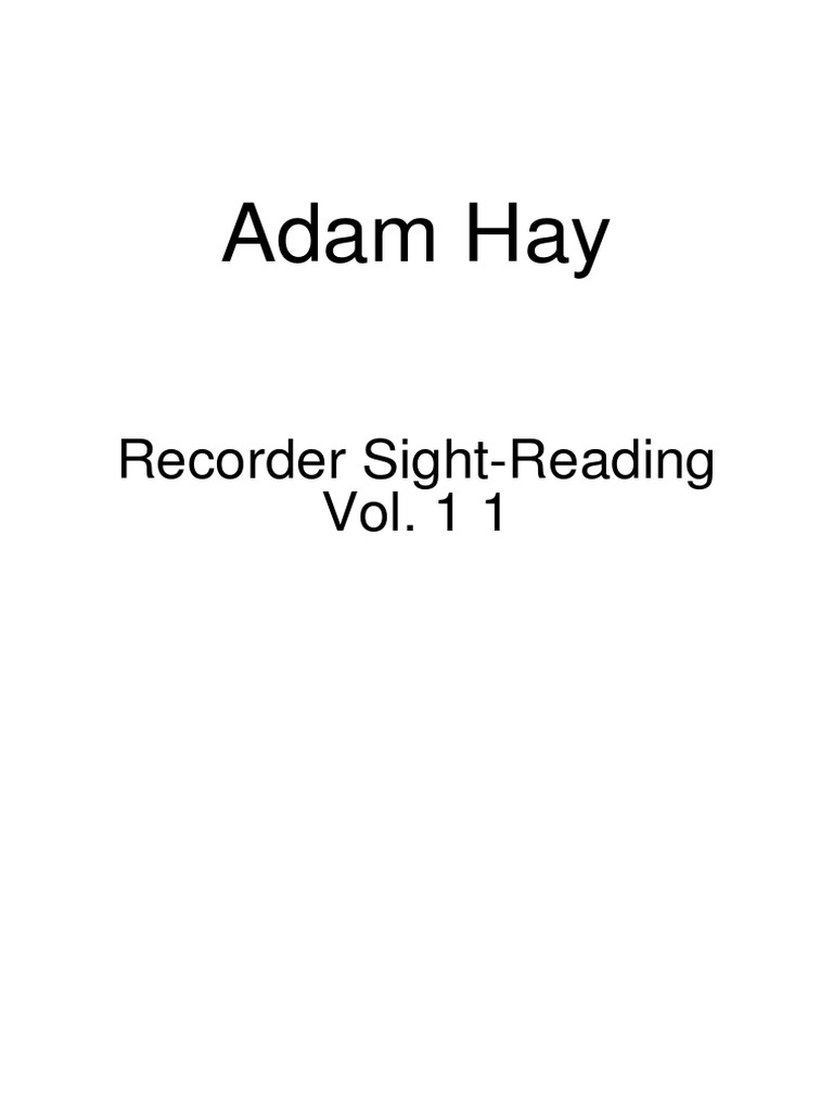 Recorder Sight-Reading Exercises Vol. 1 | PDF