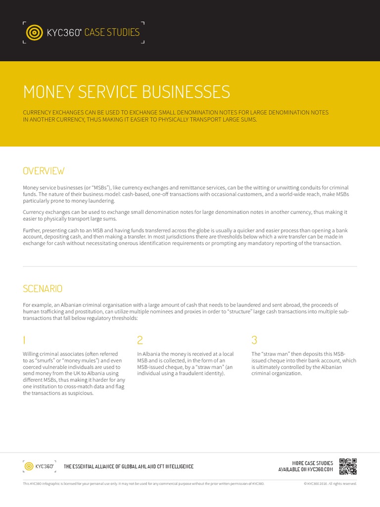 Money Service Business | PDF | Money Laundering | Money