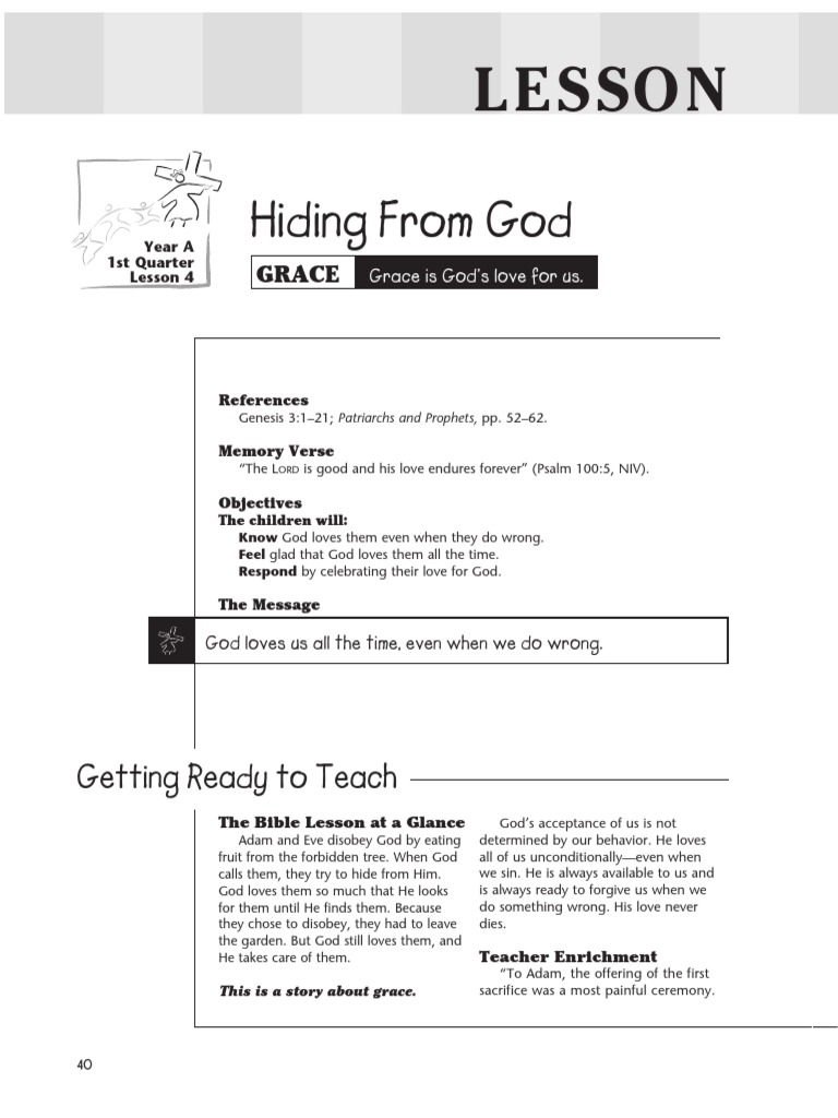 Hiding From God: Lesson | PDF | Adam And Eve | Adam