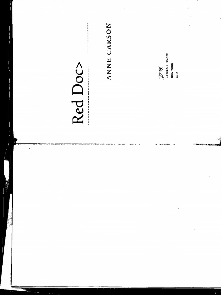Red Doc. - Anne Carson | PDF