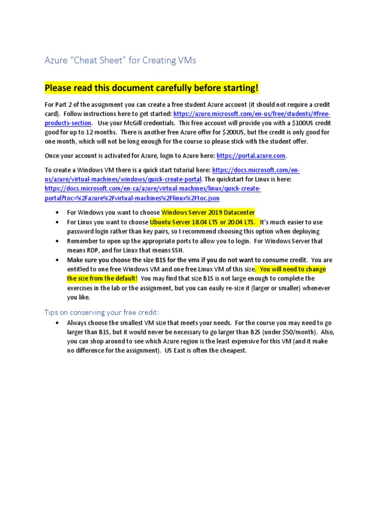 Azure Cheat Sheet | PDF | Software Development | Software