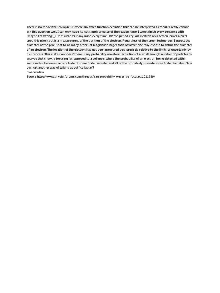 Quantum Mechanics - Physics - Can Probability Waves Be Focused | PDF