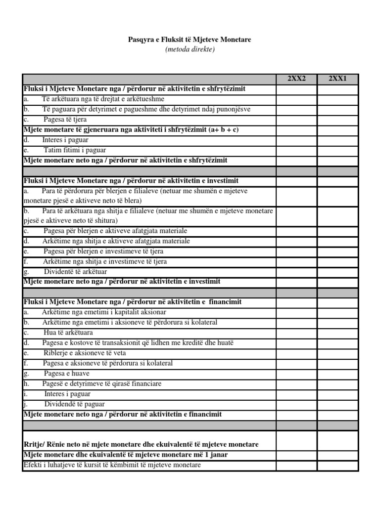 SKK2 - Pasqyra e Fluksit Te Mjeteve Monetare - MD | PDF