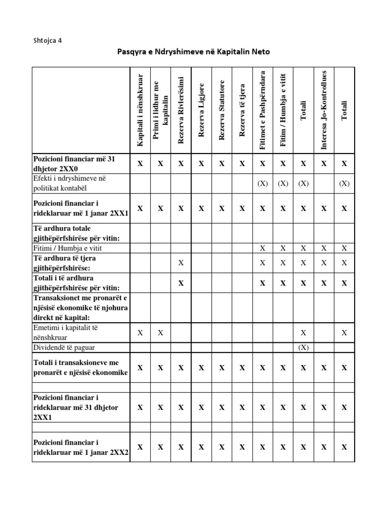 SKK2 - Pasqyra e Ndryshimeve Ne Kapitalin Neto | PDF