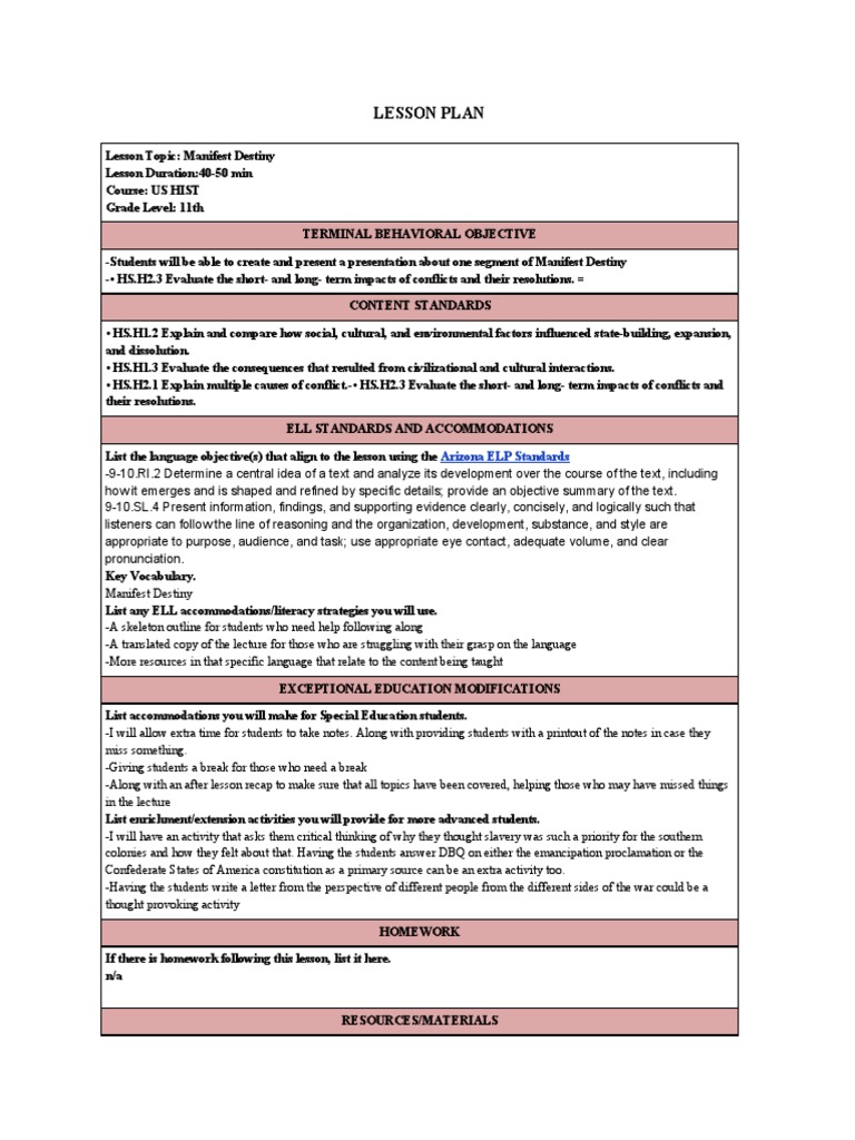 Lesson Plan: Arizona ELP Standards | PDF | Cognition | Learning