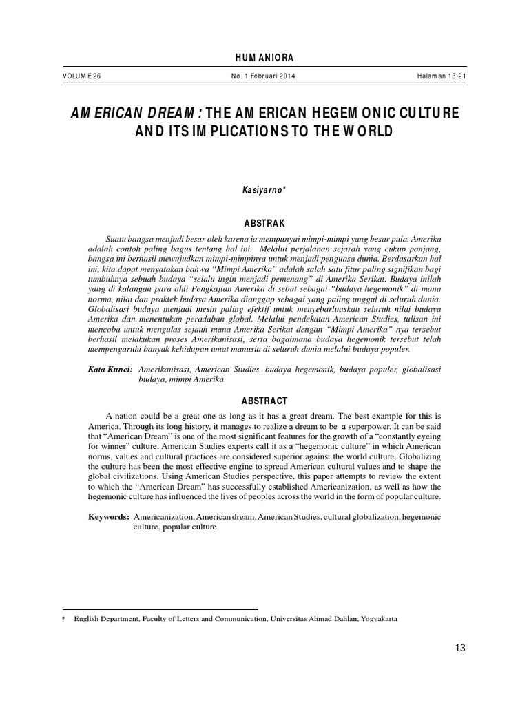 American Hegemonic Culture | PDF