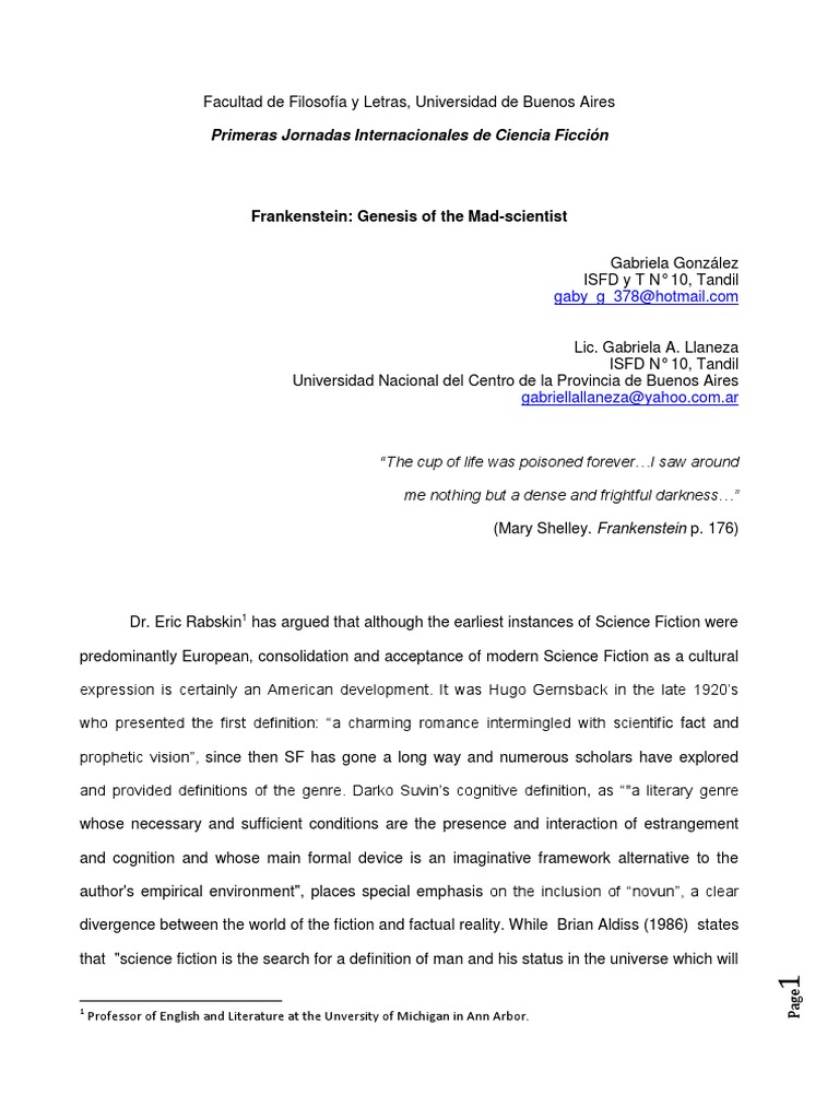 Frankenstein: Origins of Sci-Fi Horror | PDF | Frankenstein | Alchemy