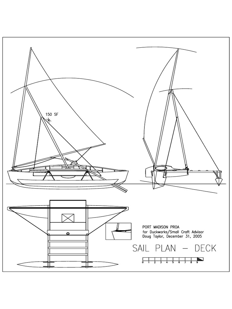 20 FT Proa SAIL PLAN - DECK | PDF