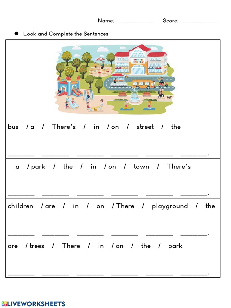Name: - Score: - Look and Complete The Sentences | PDF