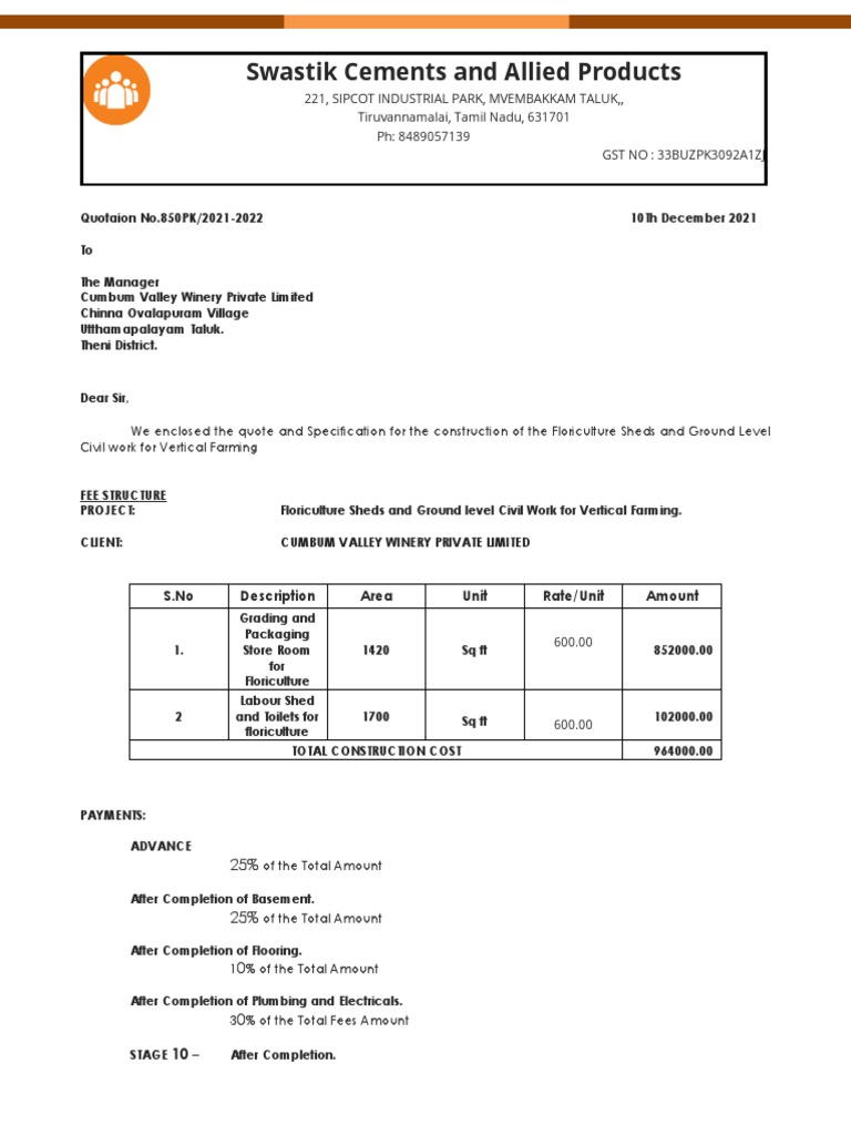 Swastik Cements Floriculture and Vertical Farming | PDF | Concrete ...