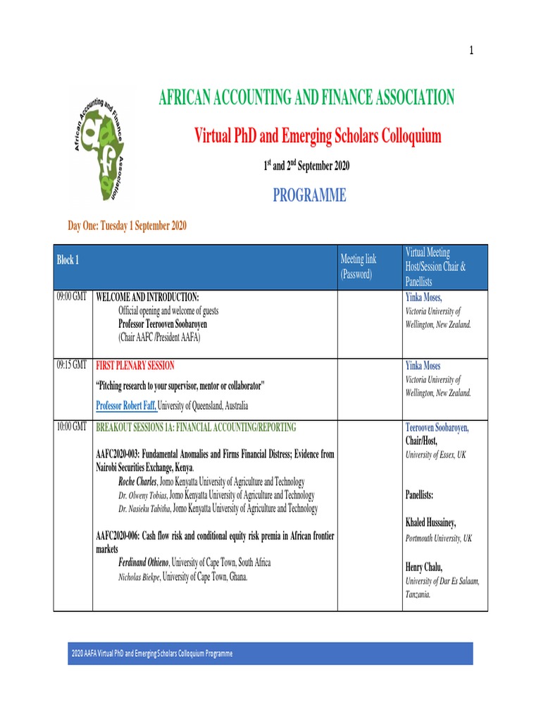 Colloquium Programme | PDF | Nigeria | Kenya