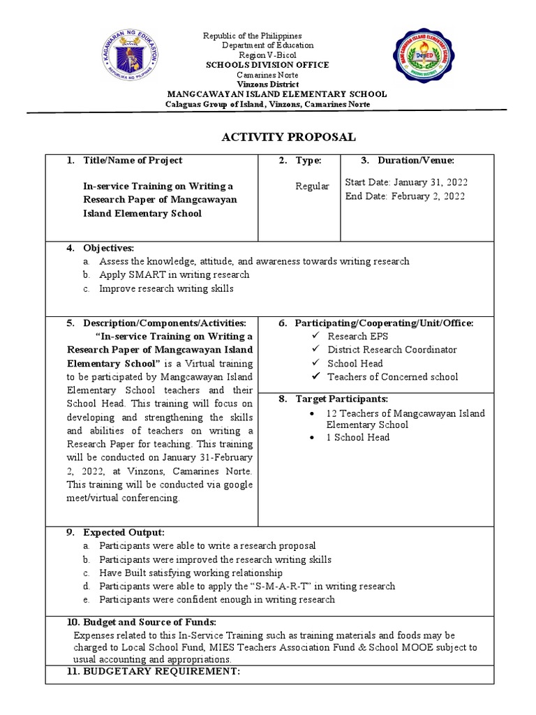Inset On Writing Research Paper | PDF | Teachers
