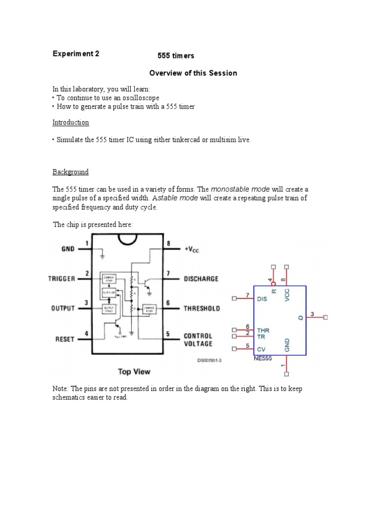 Experiment 2 555 Timers Overview of This Session | PDF | Electronic ...