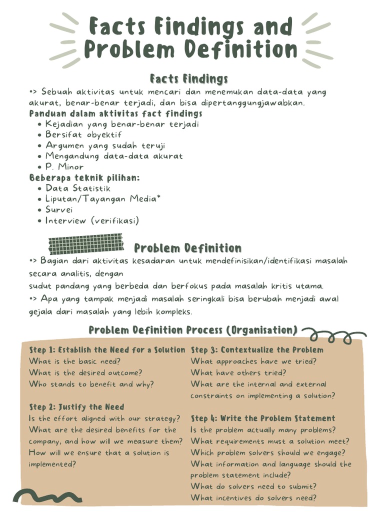 Problem Definition and Fact Finding Guide | PDF | Business | Cognitive ...