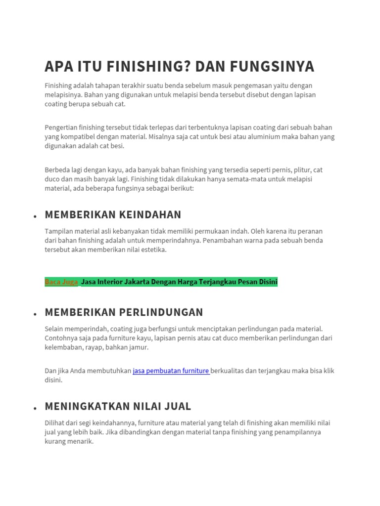 Apa Itu Finishing | PDF | Griya & Taman