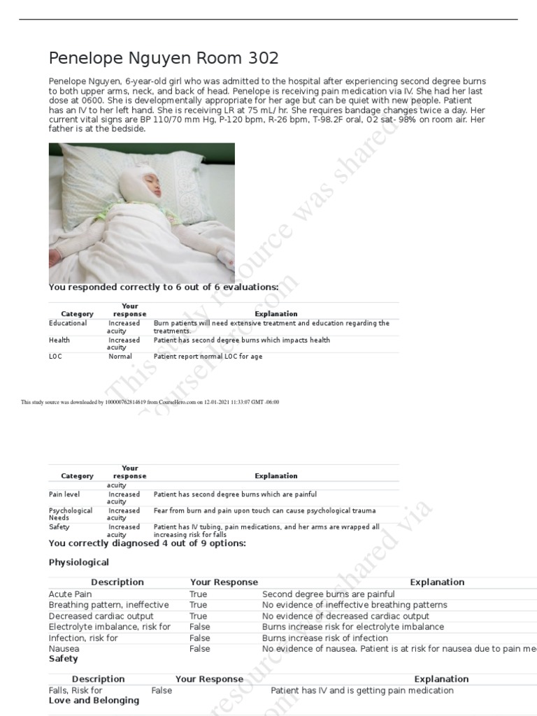 This Study Resource Was Shared Via: Penelope Nguyen Room 302 | PDF | Burn | Pain