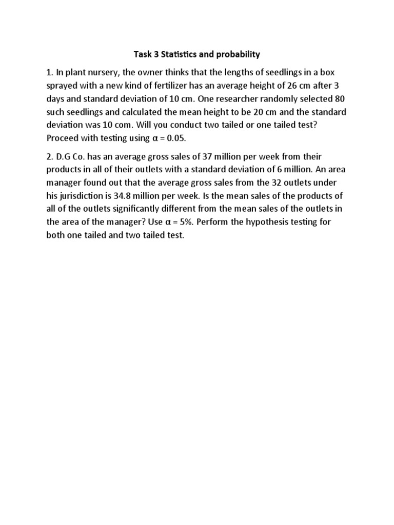 Task 3 Statistics and Probability | PDF