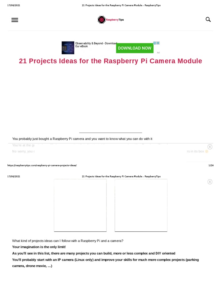 21 Projects Ideas For The Raspberry Pi Camera Module | PDF | Raspberry ...