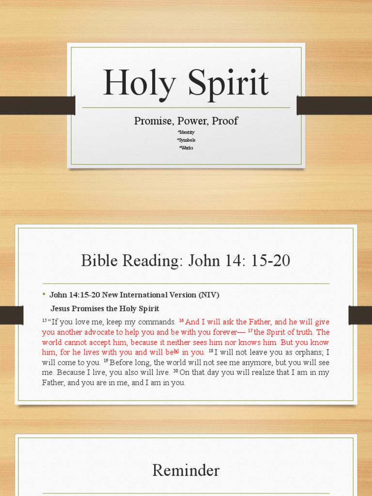 Holy Spirit: Promise, Power, Proof | Download Free PDF | New ...