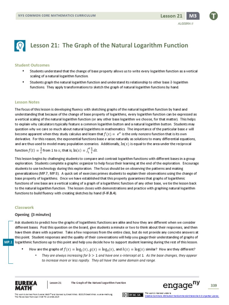 Algebra II m3 Topic C Lesson 21 Teacher | PDF | Logarithm | Function ...