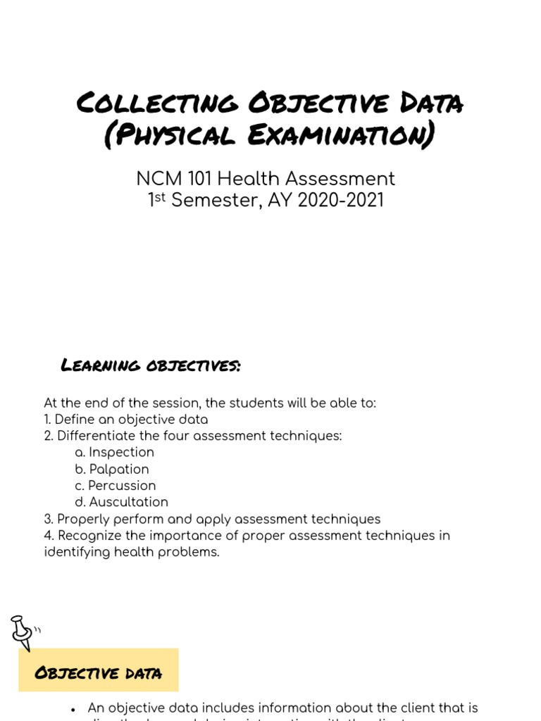 NCM101 Collection of Objective Data (Validation of Data) | PDF | Health ...