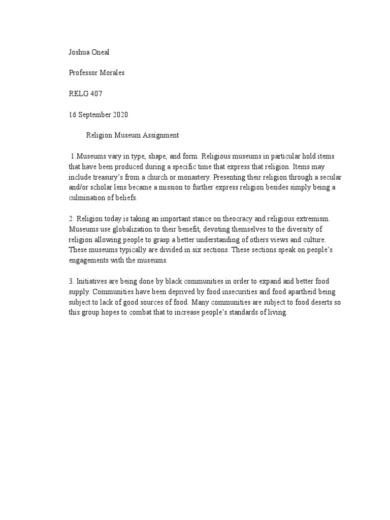 Religions Assignment | PDF | History | Religion & Spirituality