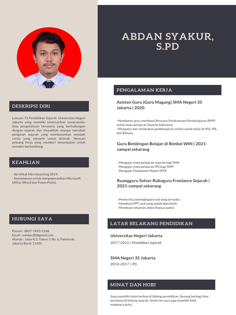 Pengalaman Abdan Syakur di Pendidikan | PDF