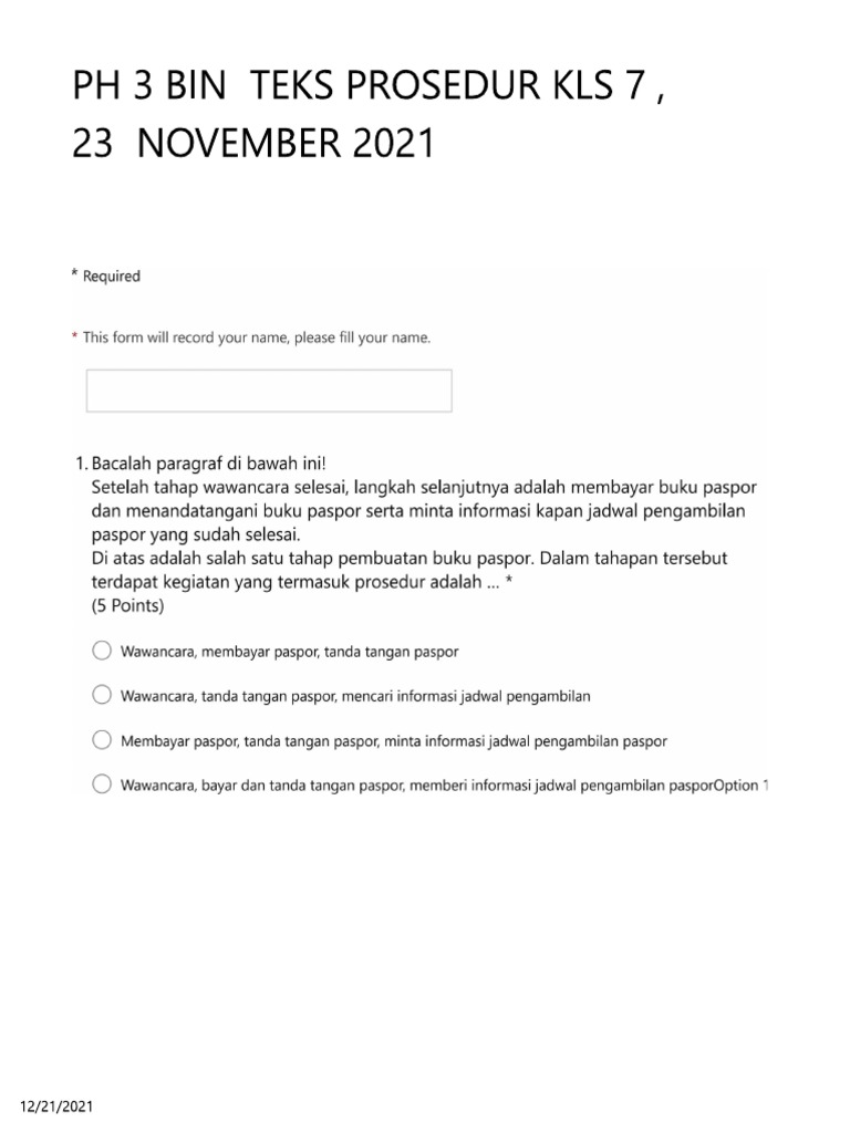 PH 3 Bindo Kelas 7i | PDF