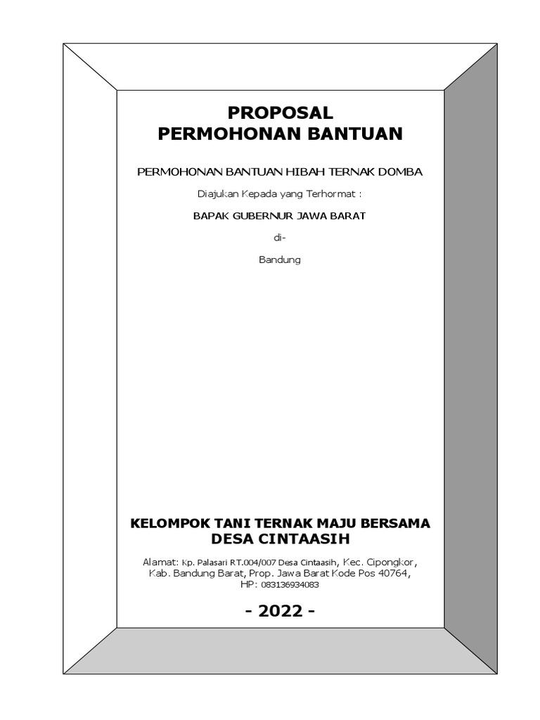 Proposal Ternak Domba SIPD Edi Prov | PDF