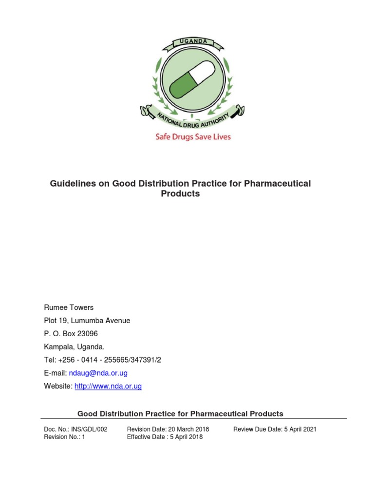 INS GDL 002 Guidelines On Good Distribution Practice For Pharmaceutical ...