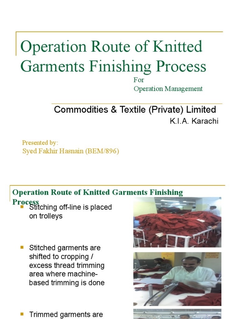 Operation Route of Knitted Garments Finishing Process | PDF | Sewing ...