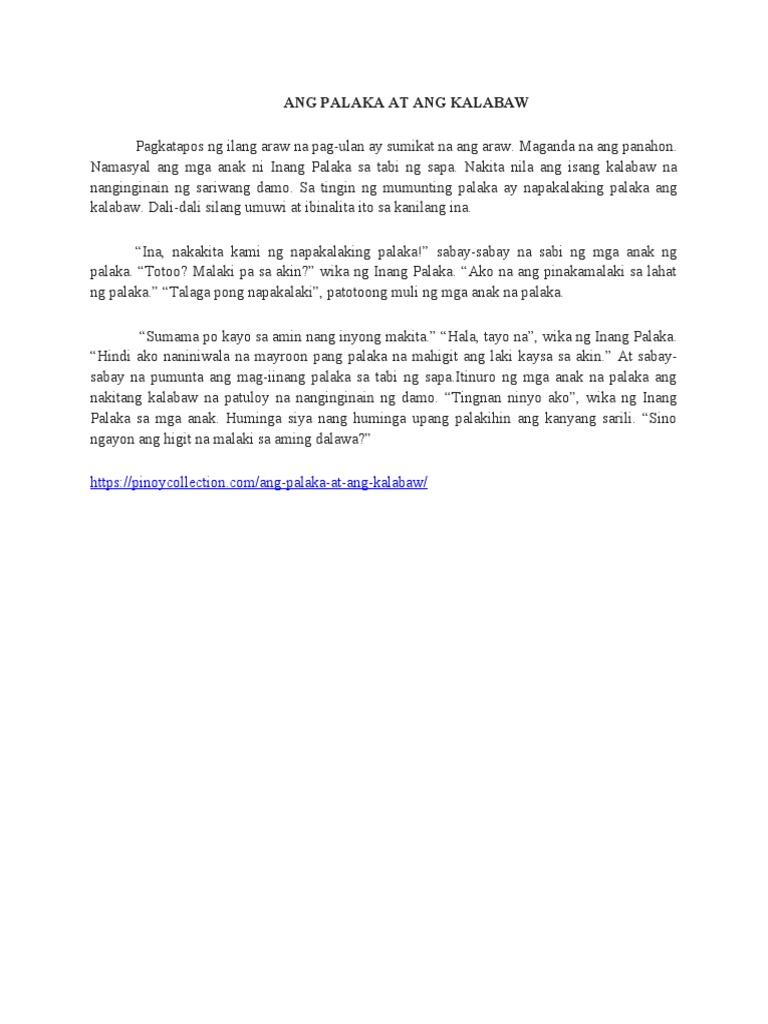Ang Palaka at Ang Kalabaw | PDF