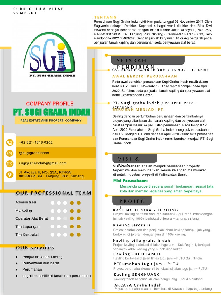 Contoh CV Perusahaan | PDF