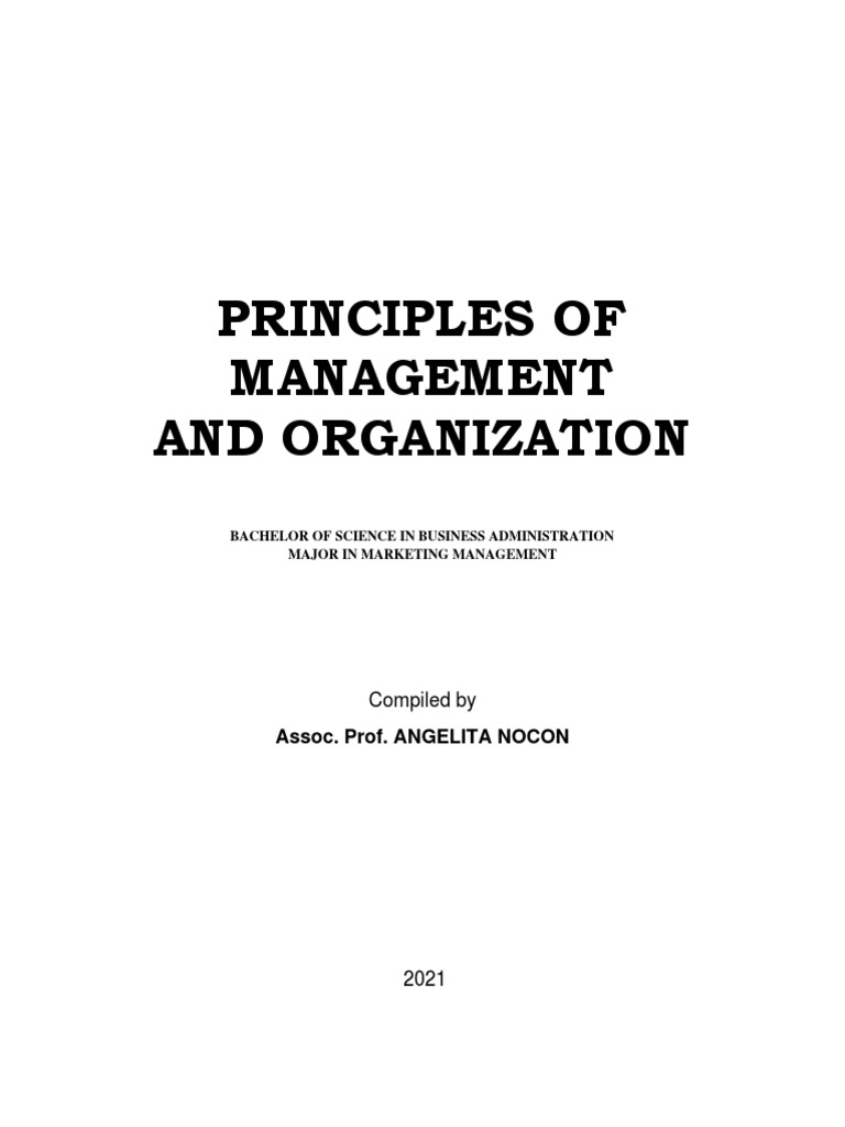 Module Principles of Management and Organization | PDF | Small And ...