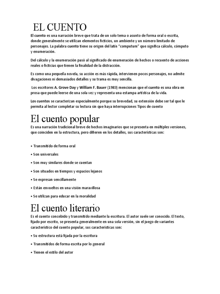 El Cuento | PDF | Cuentos | Narración