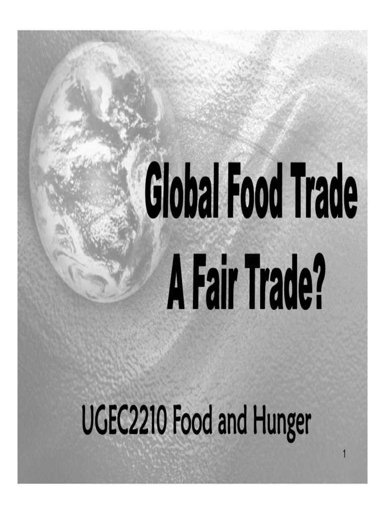 UGEC2210-03 Food Trade 3H Note 2021 | PDF | Food Security | Foods